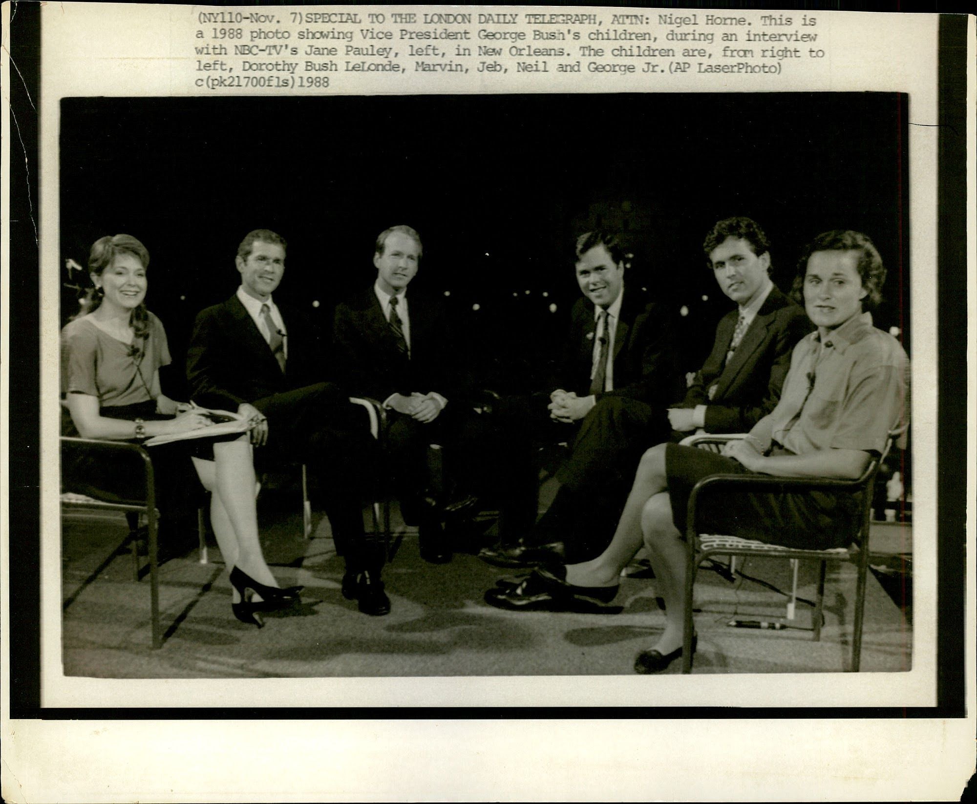 Snr President George Bush with Jane Pauley, Dorothy Bush Lelonde and M