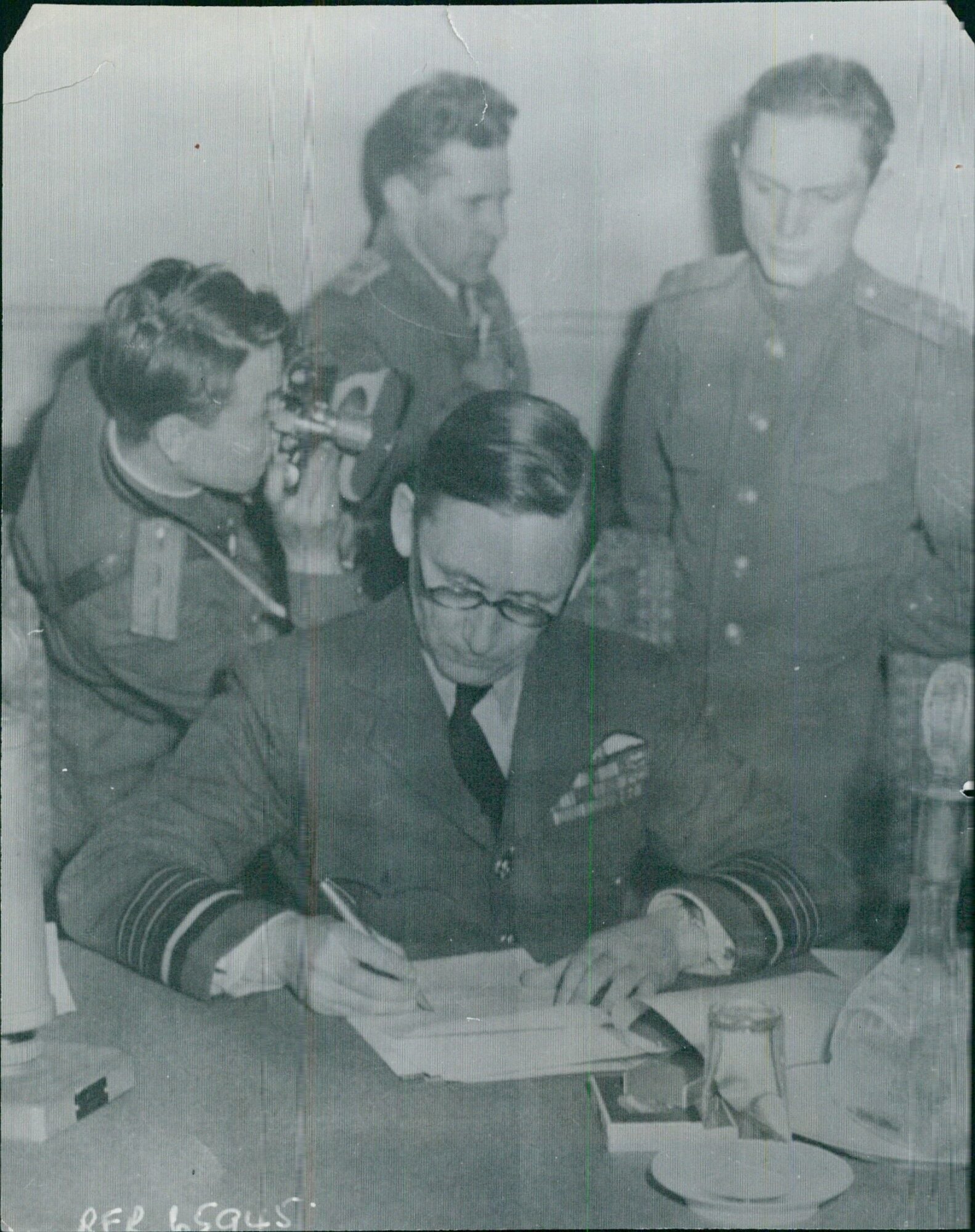 Signing of FINA: Air Chief Marshal's Surrender - Vintage Photograph