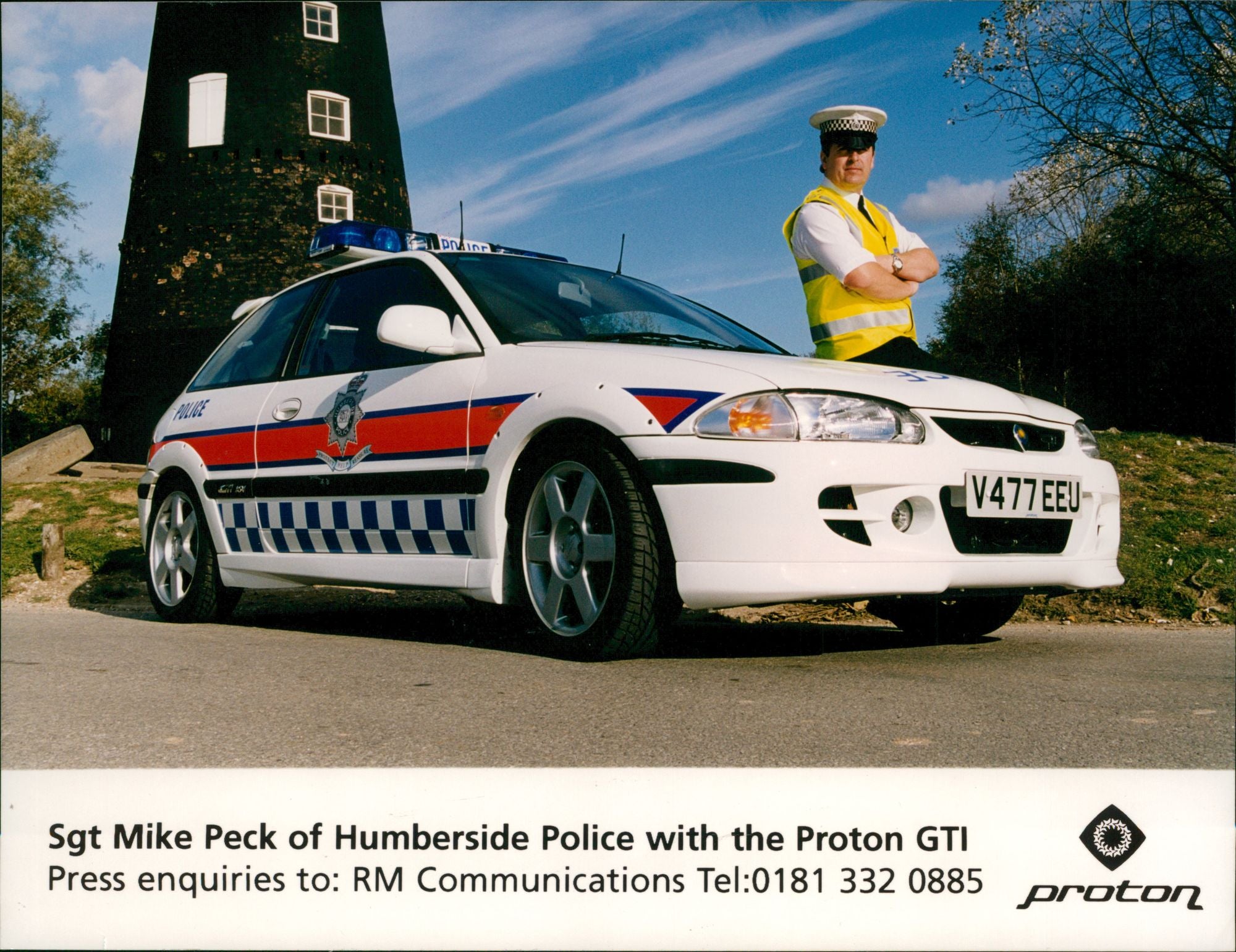 Police with the Proton GTI - Vintage Photograph