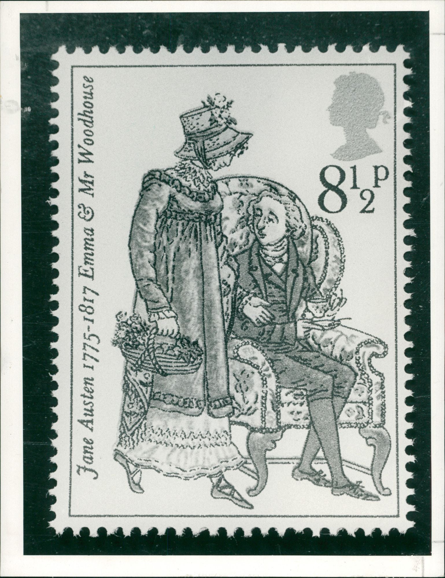 Jane Austen Stamp 1975 - Vintage Photograph