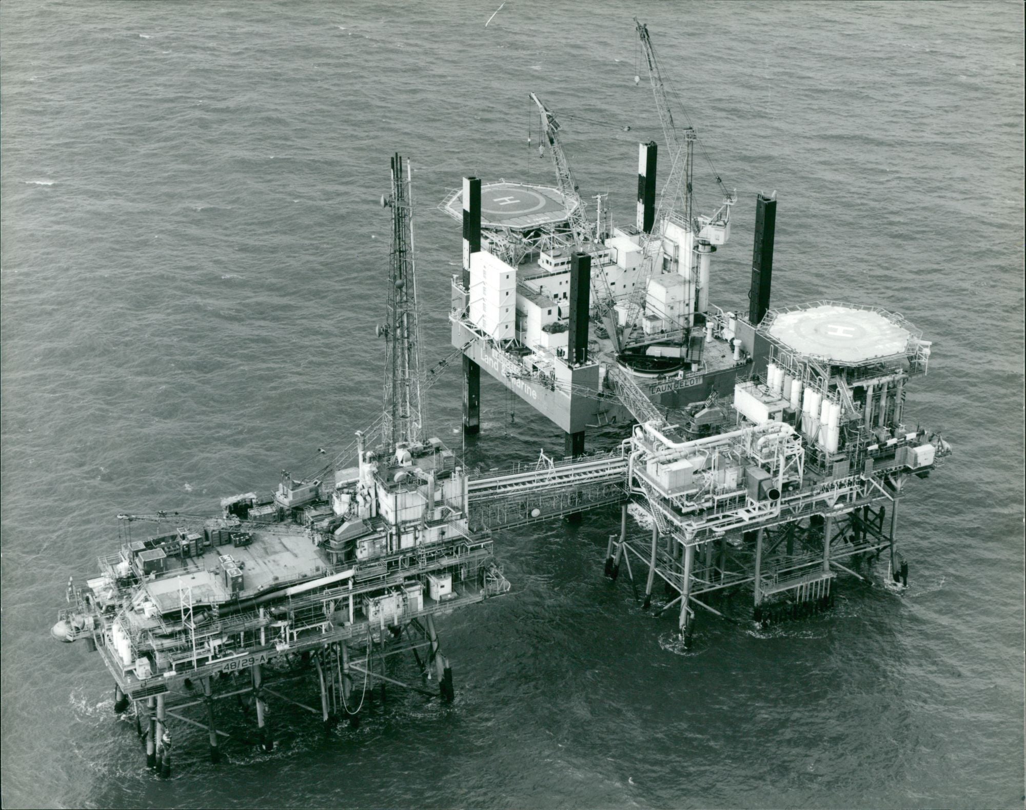 Oil Rigs:Offshore Platform Seafox 3 - Vintage Photograph