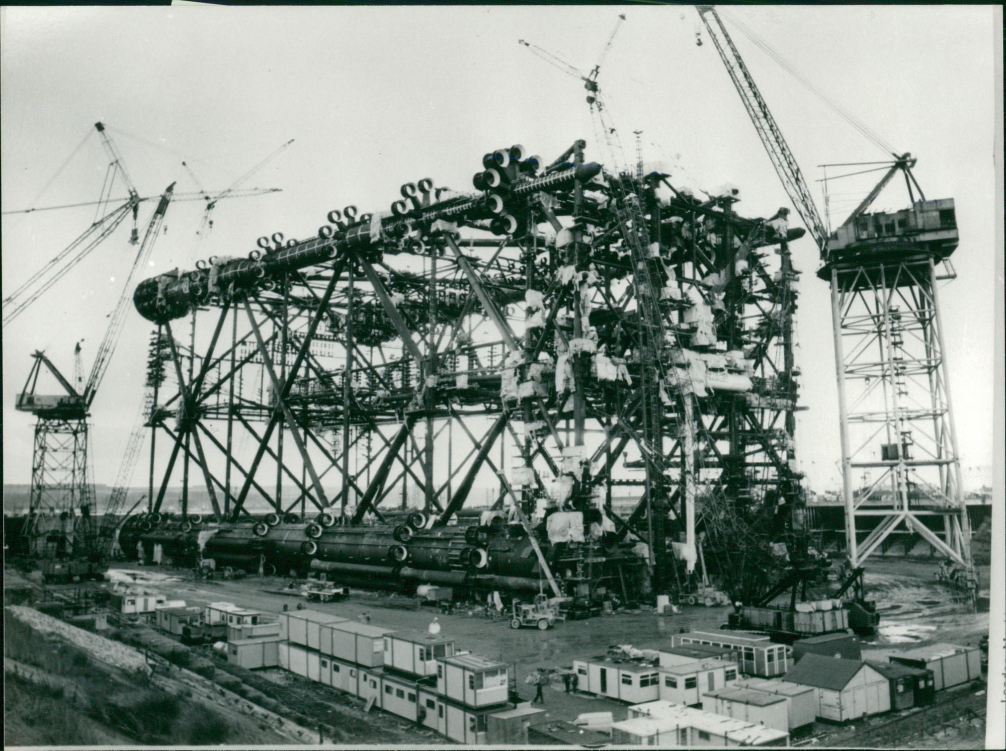British Petroleum's Magnus oil production platform - Vintage Photograp