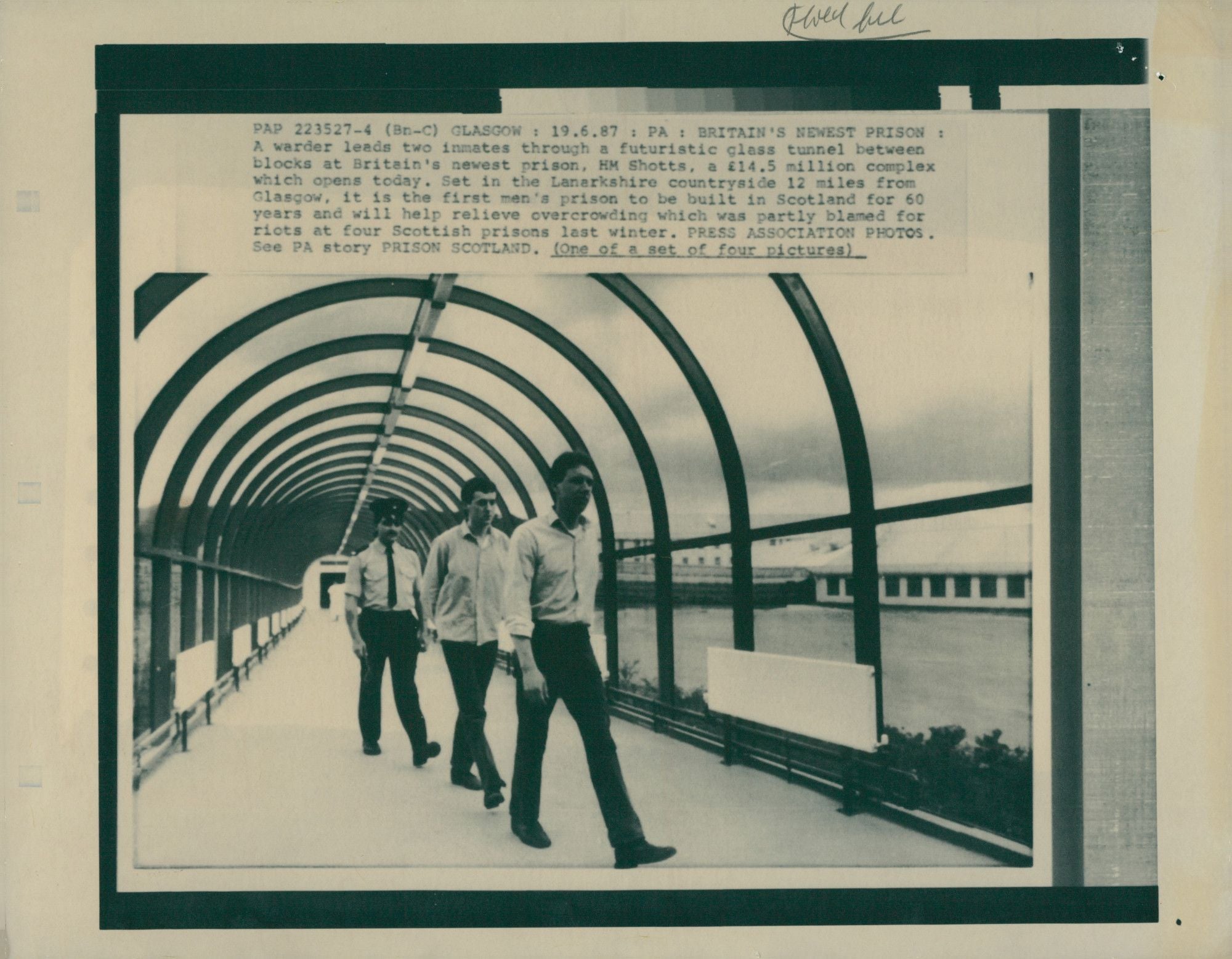 HM Prison Shotts's glass tunnel - Vintage Photograph