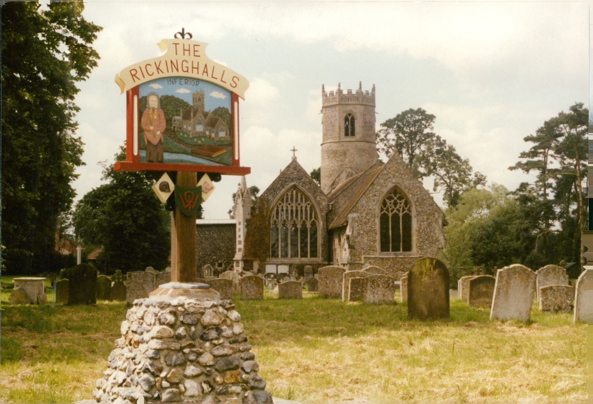 The Rickinghall village sign - Vintage Photograph