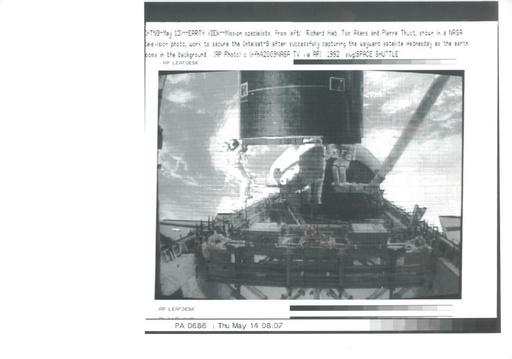 Space Travel: Richard Hieb, Tom Akers and Pierre Thuot. - Vintage Phot