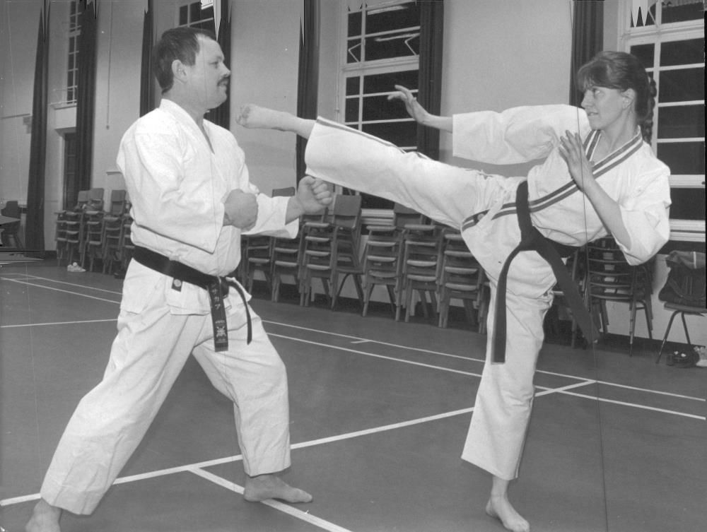 Rachel Lamb, black belt karate. - Vintage Photograph