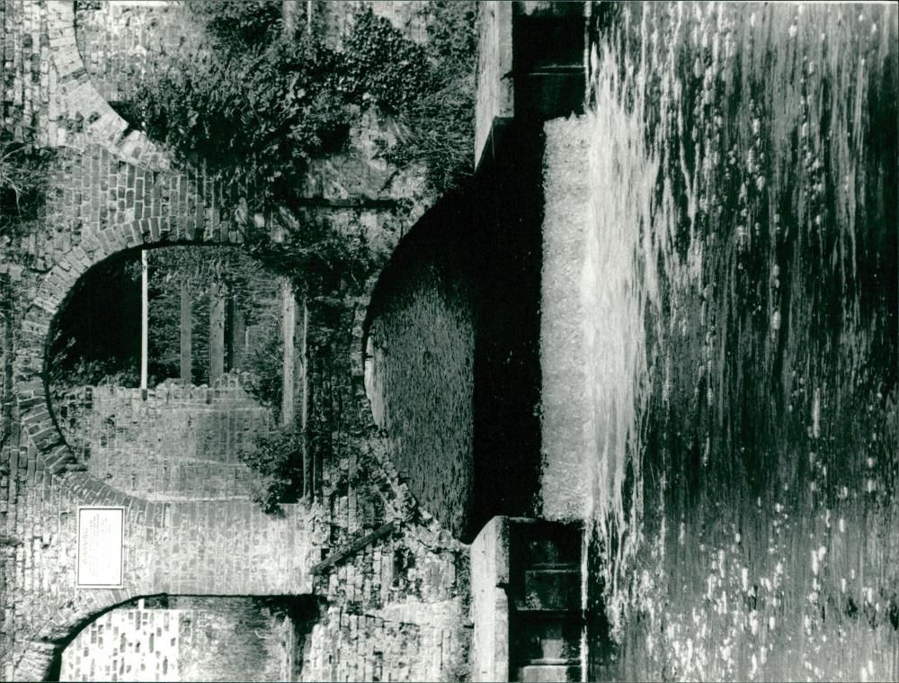 Tragic scene at Horstead, fire at the famous mill. - Vintage Photograp