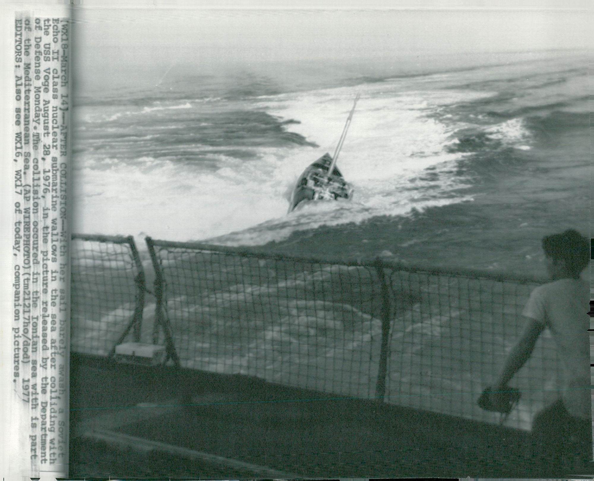 Soviet Echo II u-boat that sank in the Mediterranean Sea - Vintage Pho