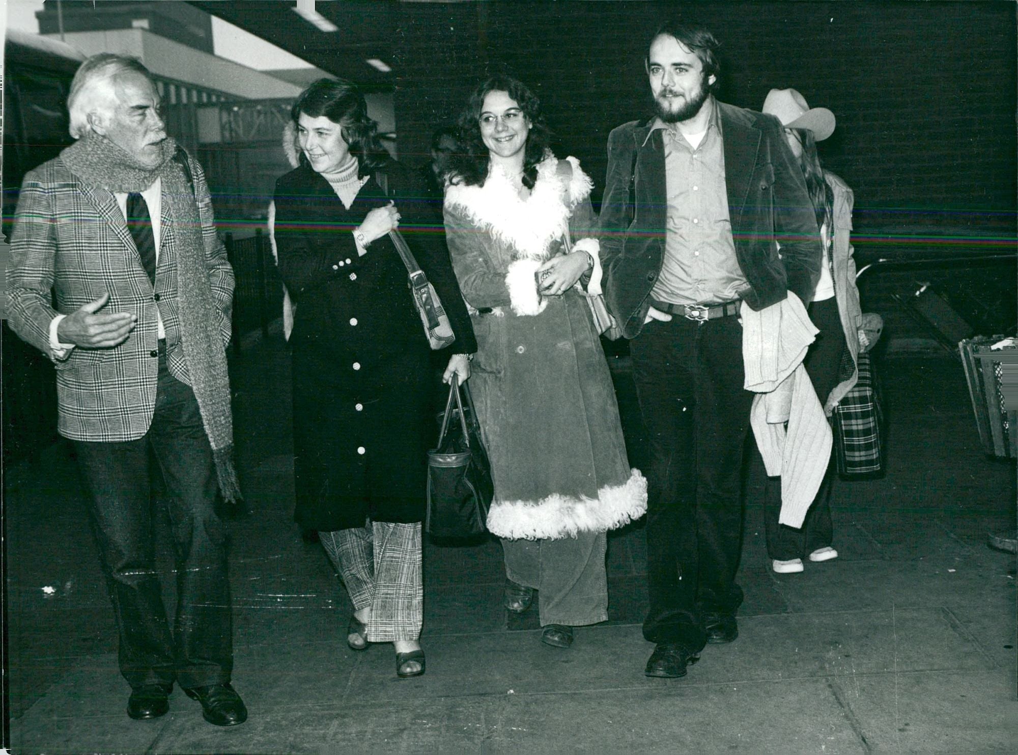 Lee Marvin visits London along with his wife Pamela, and her children,