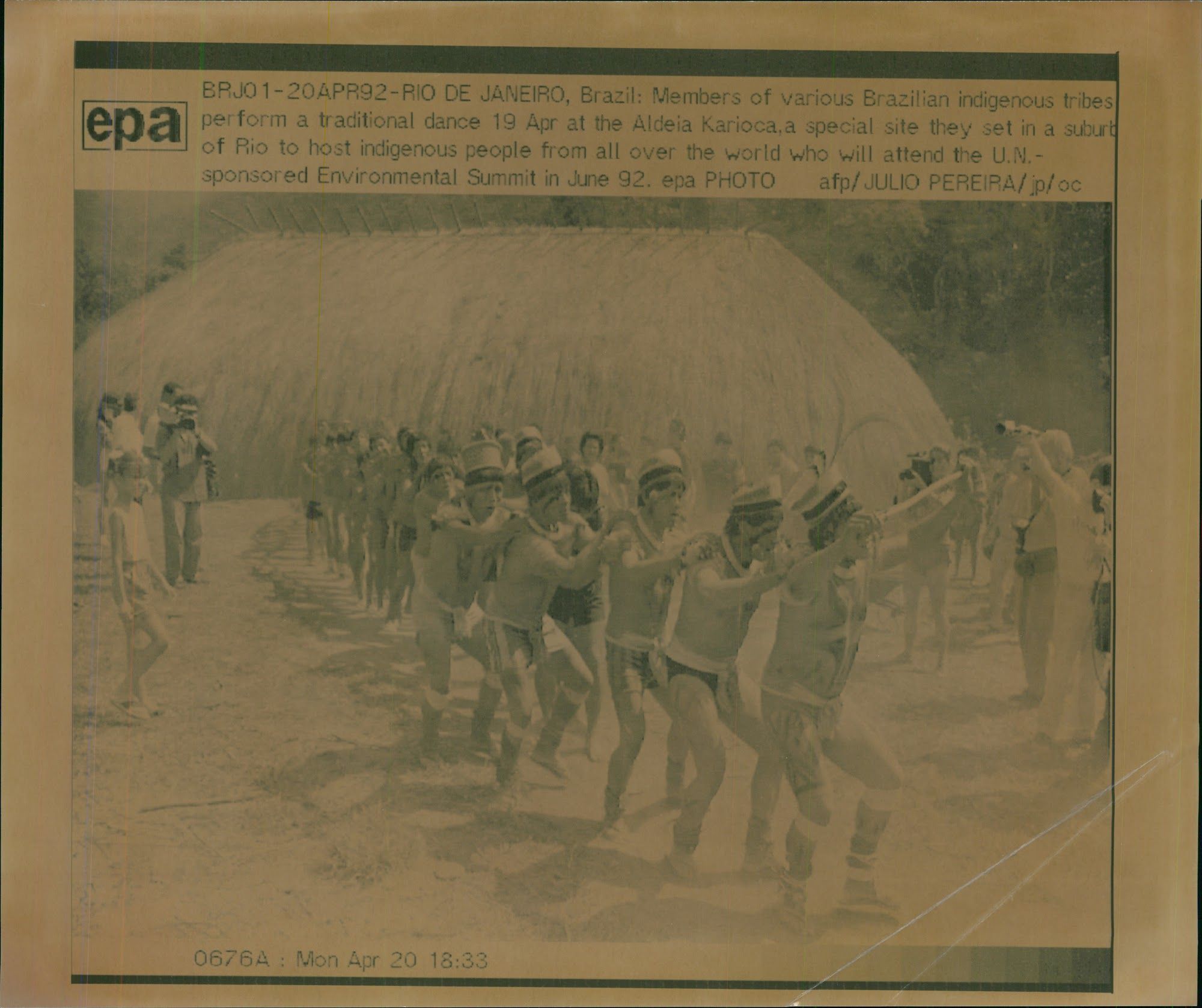 A MEMBER OF THE WAURA TRIBE, from Central Brazil. Brazil Indian Tribes