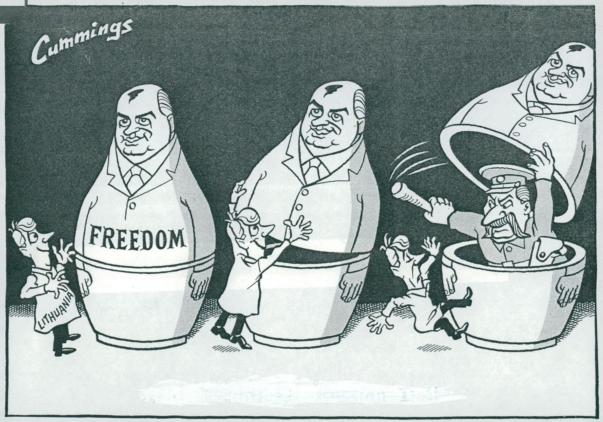 Michail Gorbachev cartoon illustration - Vintage Photograph