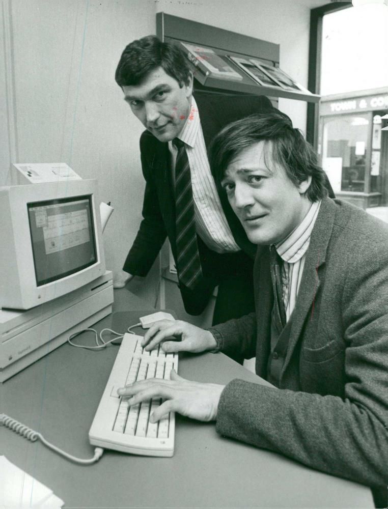 Stephen Fry and Alan Perrin. - Vintage Photograph