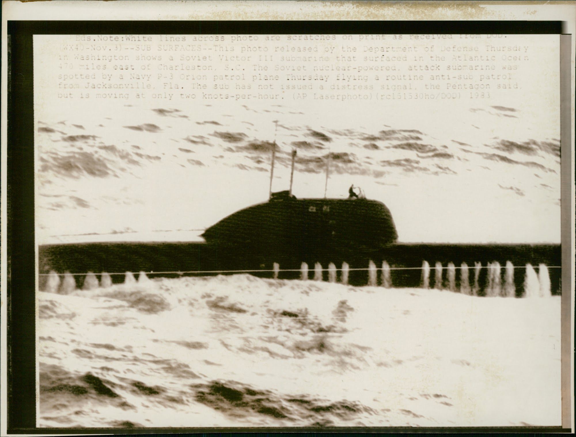 Victor III-Class Submarine - Vintage Photograph