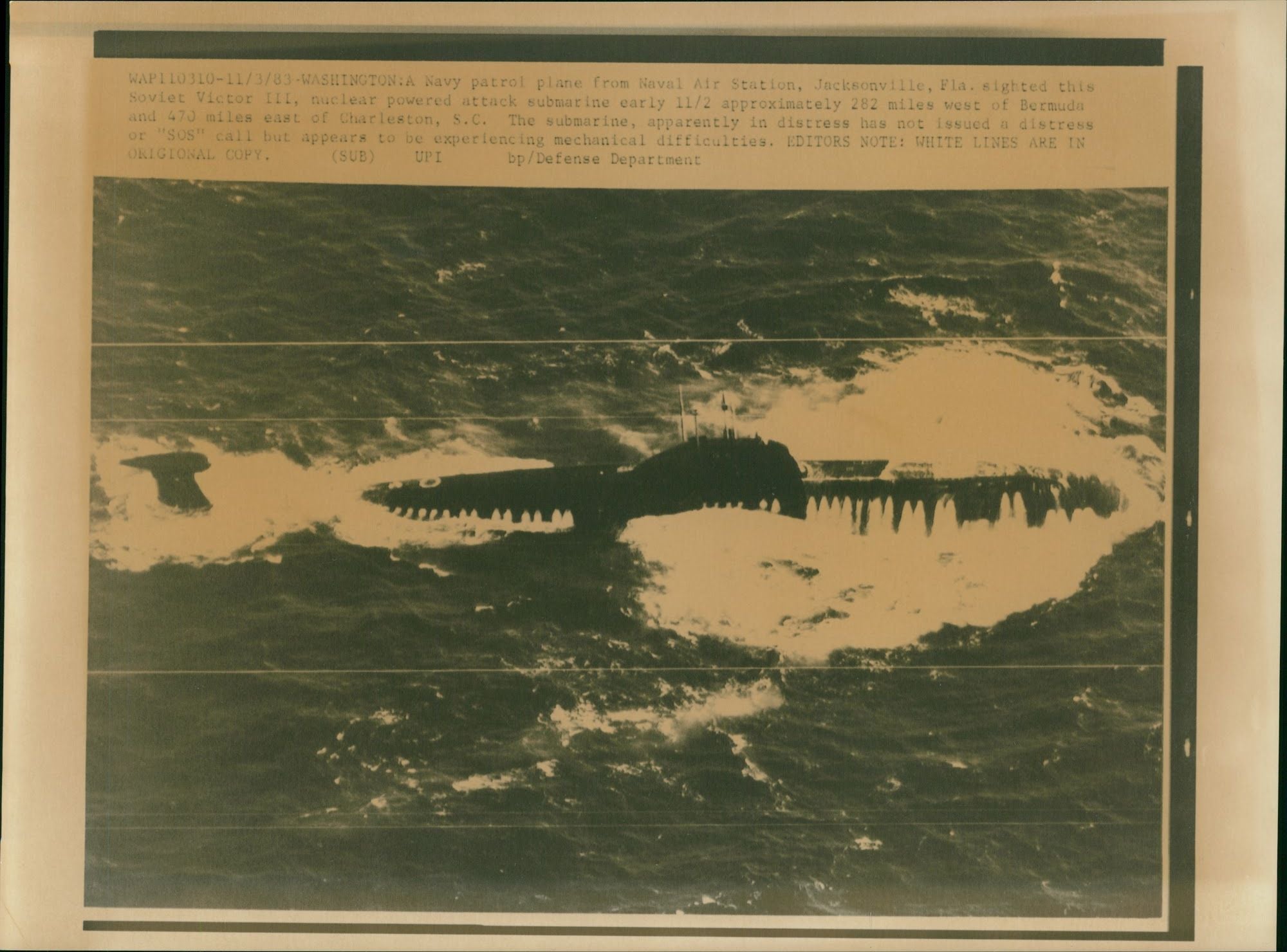 Victor III-Class Submarine - Vintage Photograph