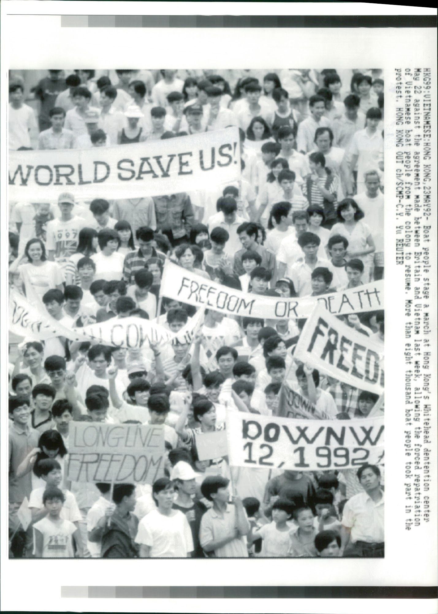 Hong kong vietnamese refugee. - Vintage Photograph