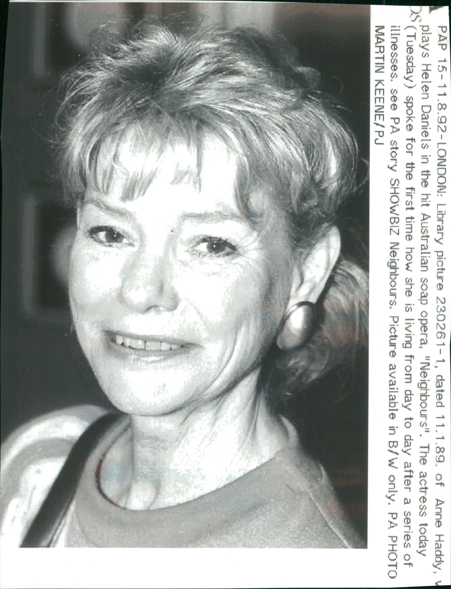 Anne Haddy Australian actress. - Vintage Photograph