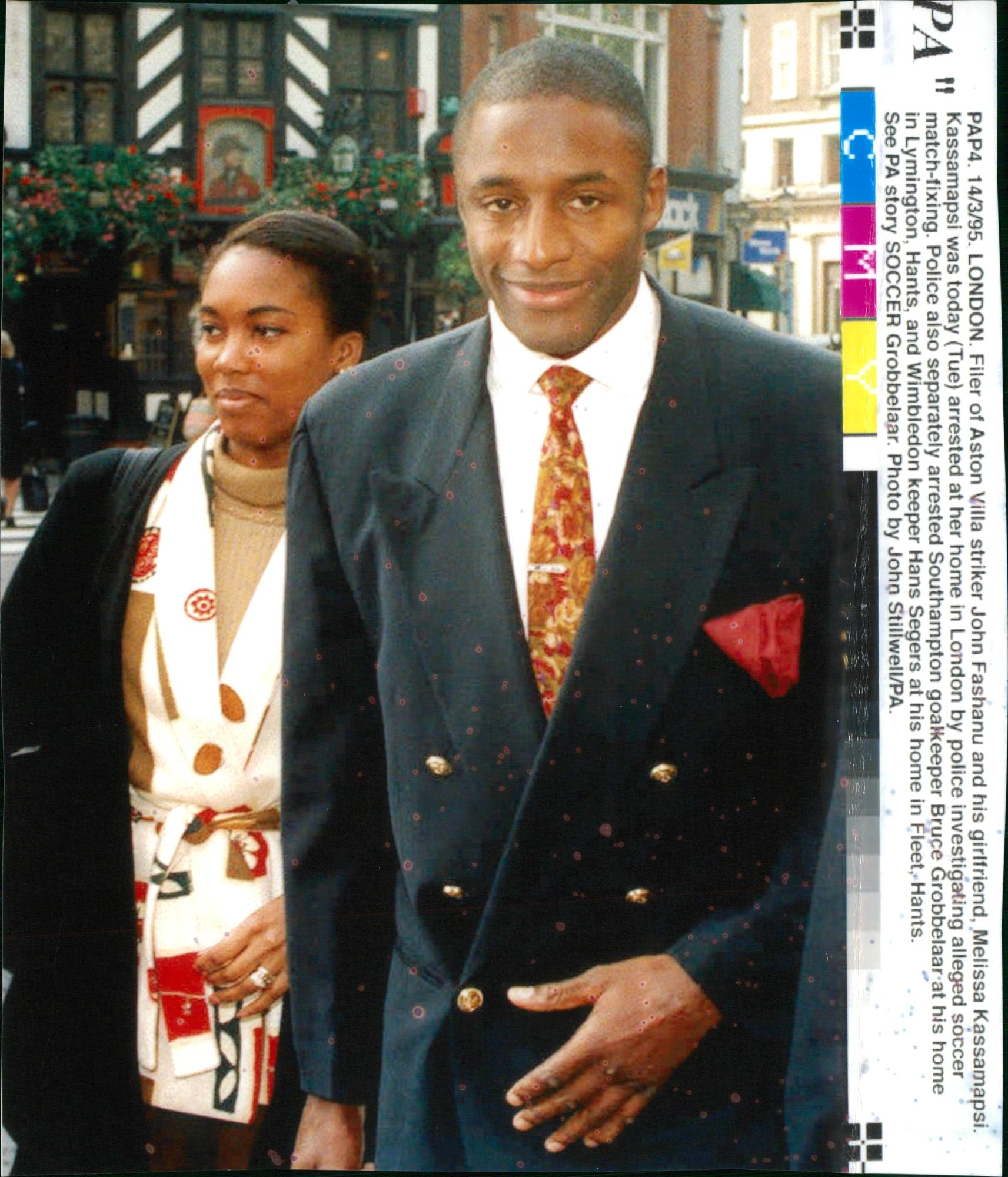 John Fashanu and girlfriend, Melissa Kassamapsi. - Vintage Photograph