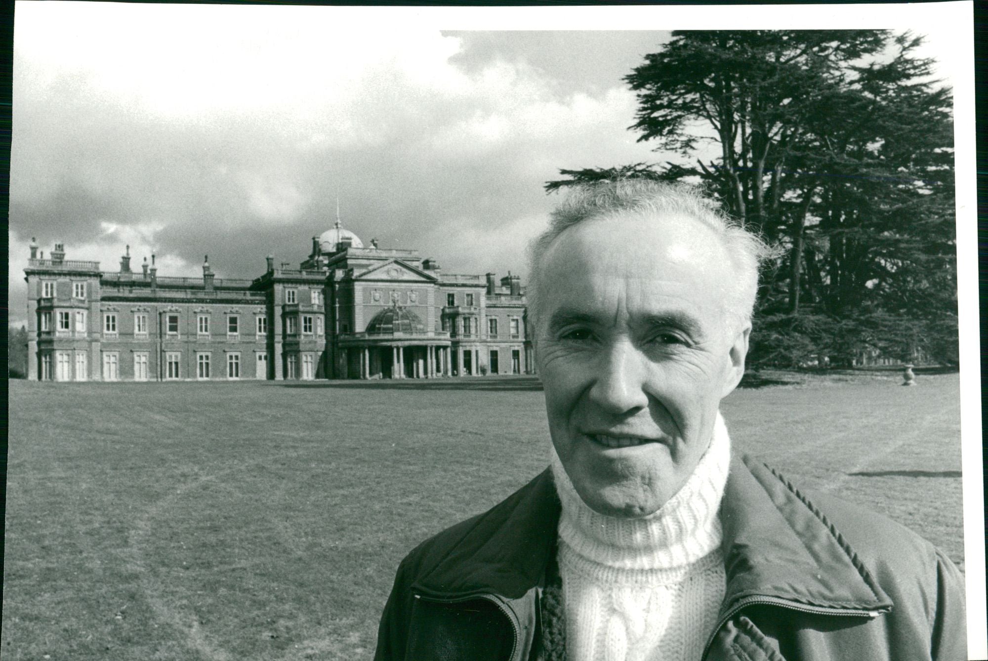 British actor Philip Latham infront of Elveden Hall - Vintage Photogra