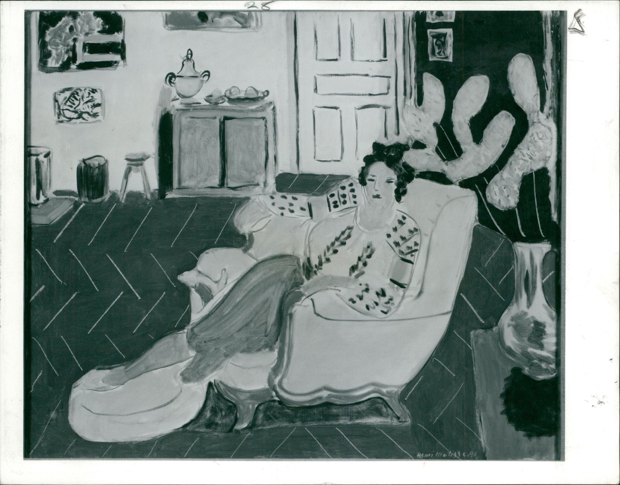 Henri Matisse's 'Woman Seated in an Armchair' created in 1940 - Vintag