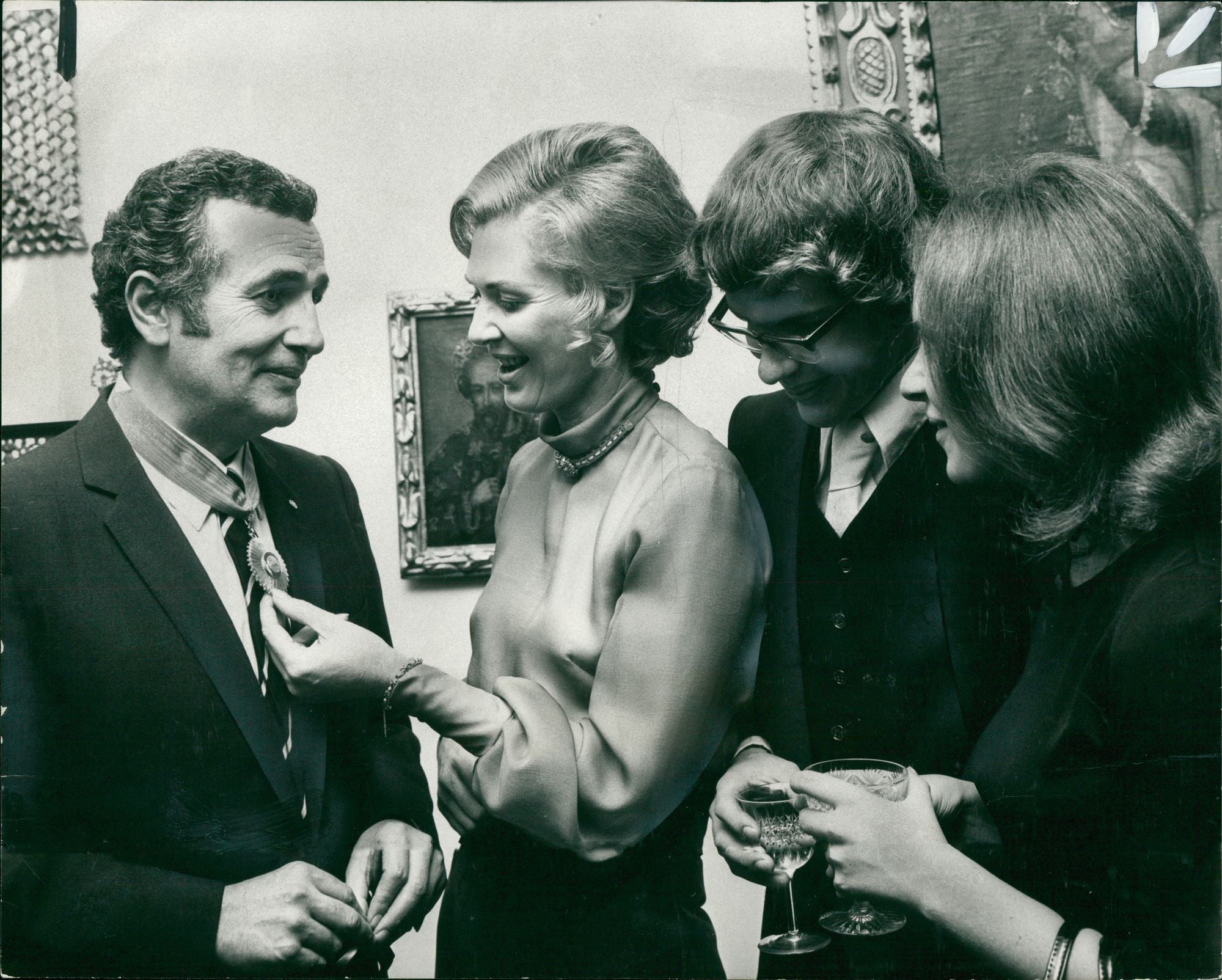 Michael Bentine with is wife, Clemetine, and their children, Gus and F