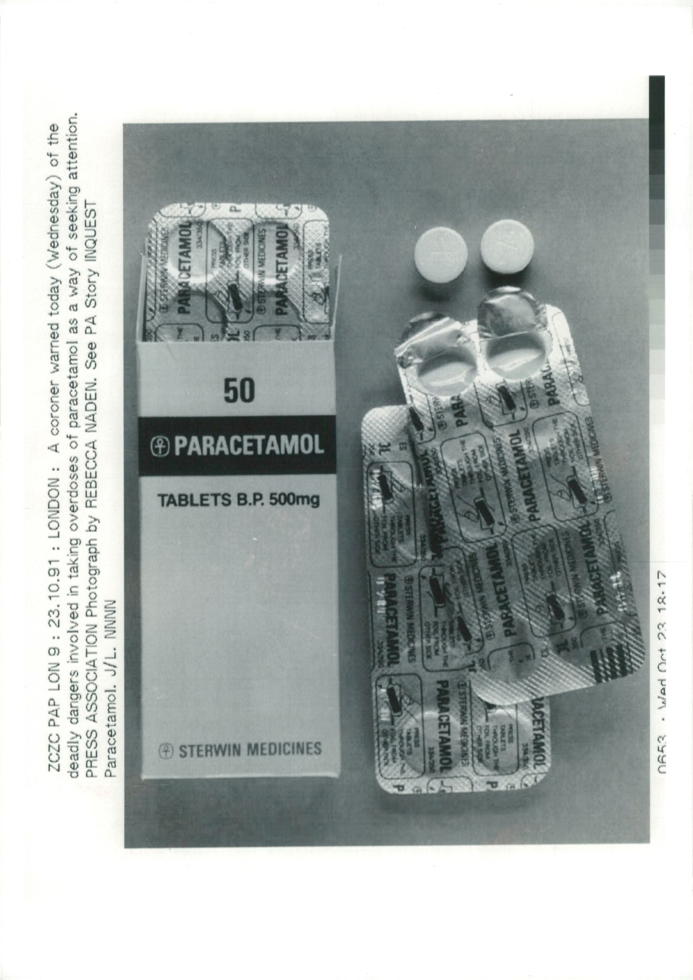 Drug paracetamol - Vintage Photograph