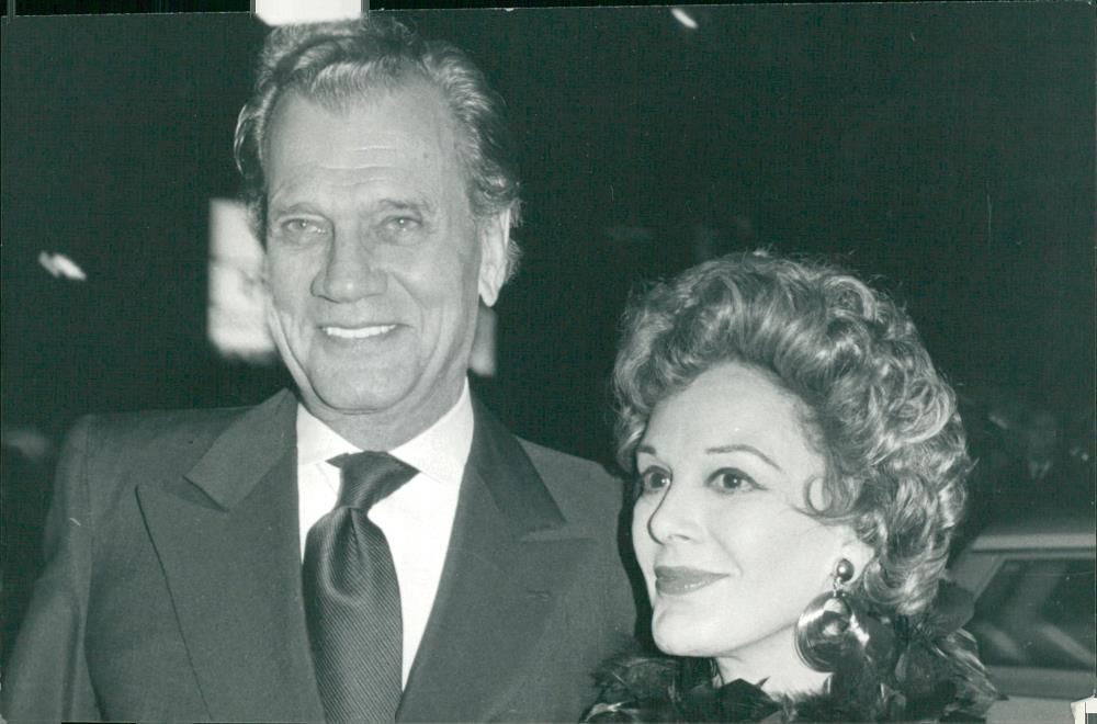 Joseph Cotten with his wife. - Vintage Photograph