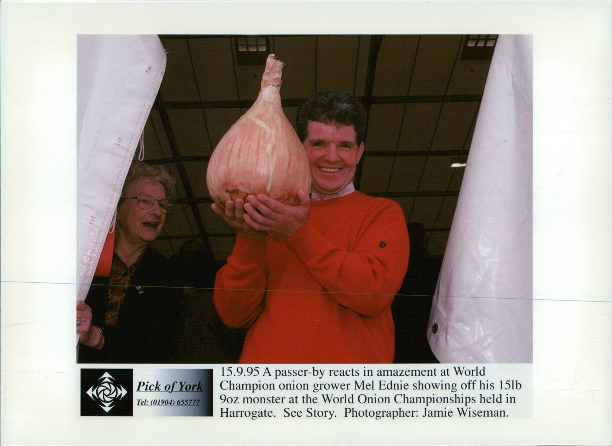 World champion onion grower Mel Ednie - Vintage Photograph