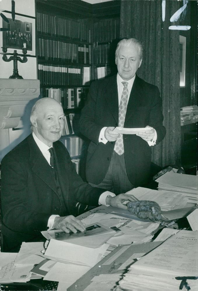 Lord Denning and Mr. Peter Post. - Vintage Photograph