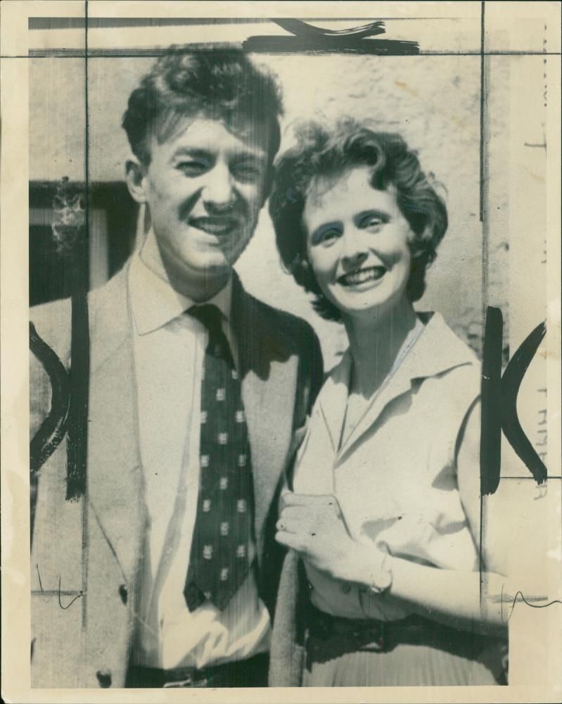 Mr. David Heywood with his wife Pamela. - Vintage Photograph