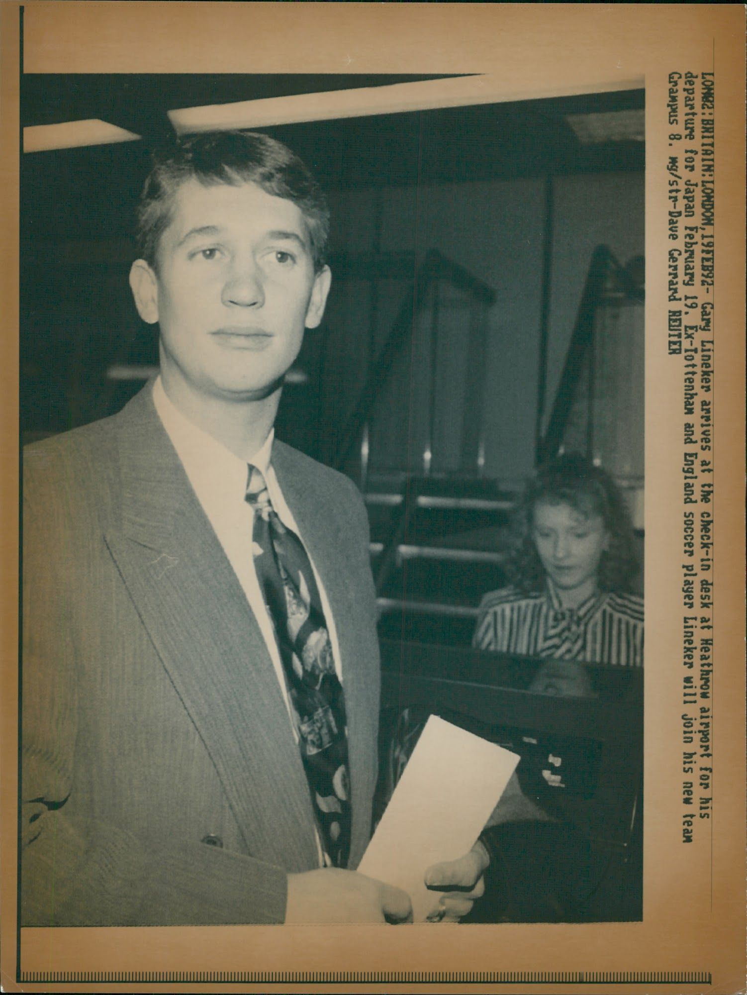 Gary Lineker. - Vintage Photograph