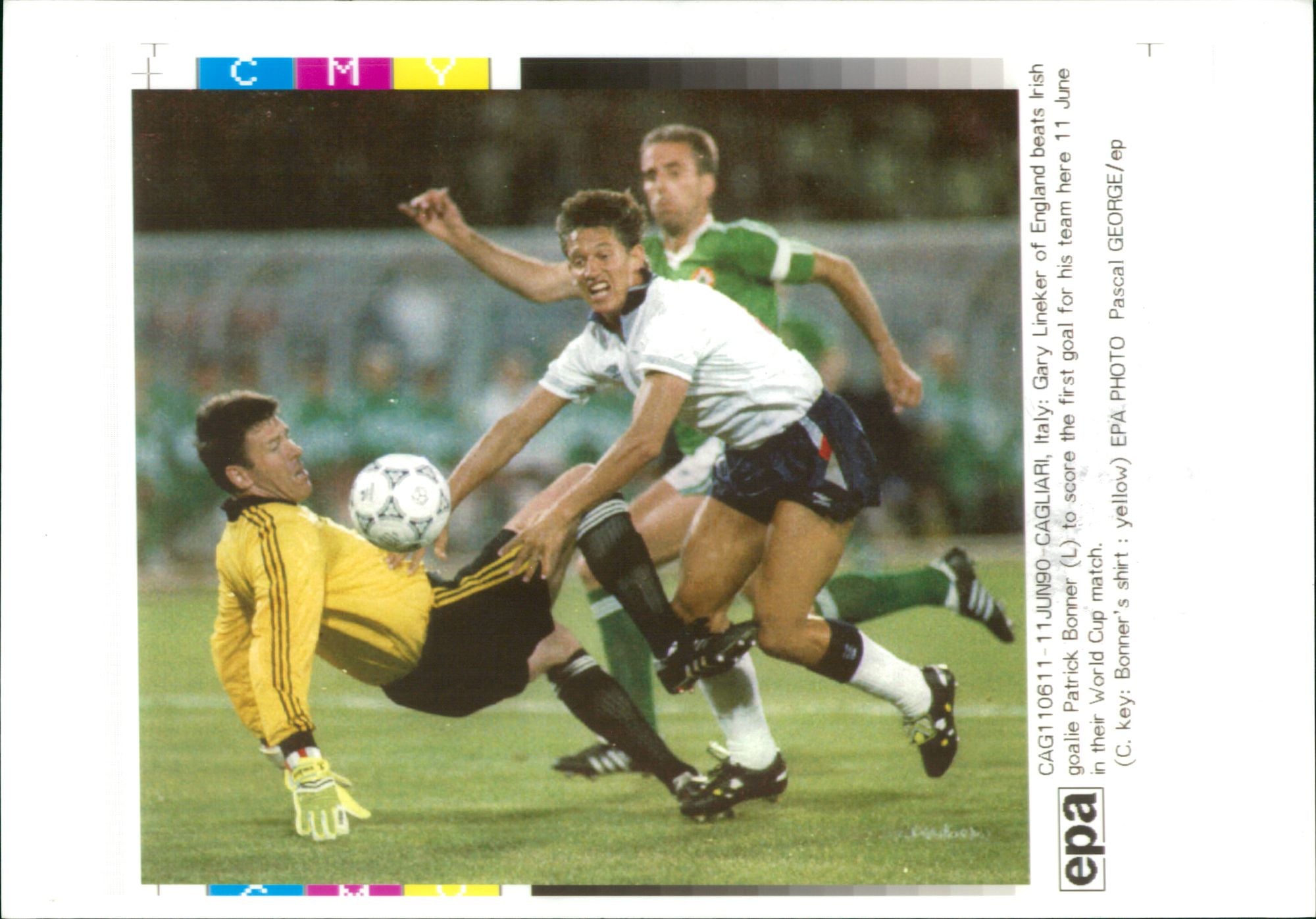 Gary Lineker with Patrick Bonner. - Vintage Photograph