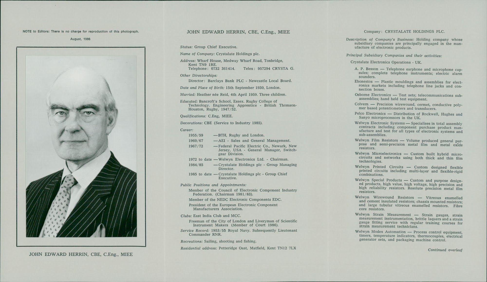 John Edward Herrin. - Vintage Photograph