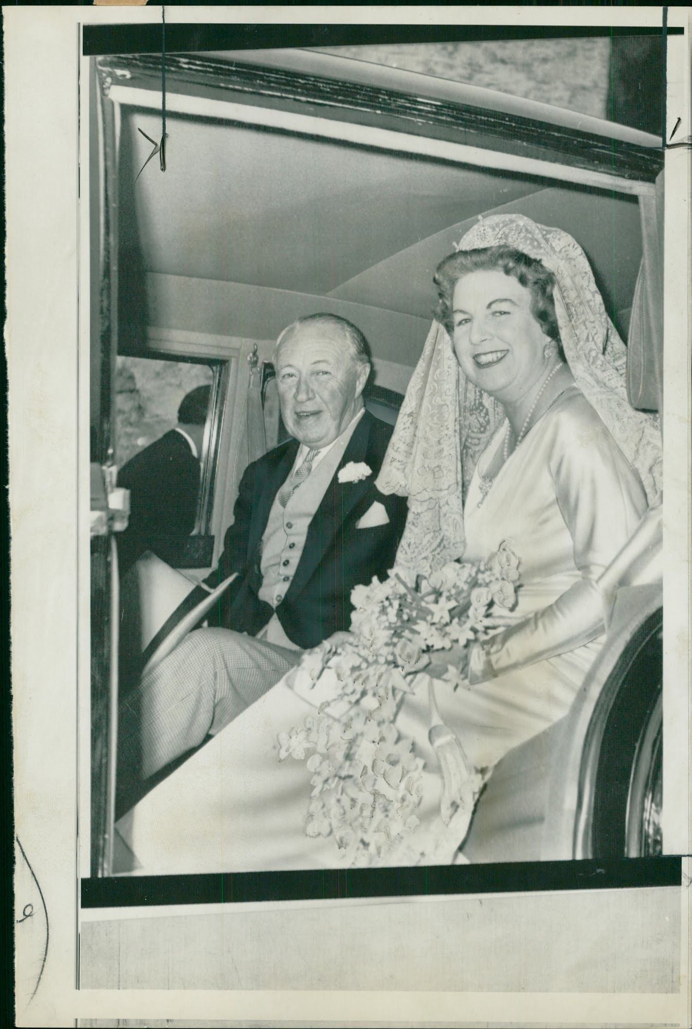 Capt. Sir Christopher Codrington and his bride, formerly Miss Henriett