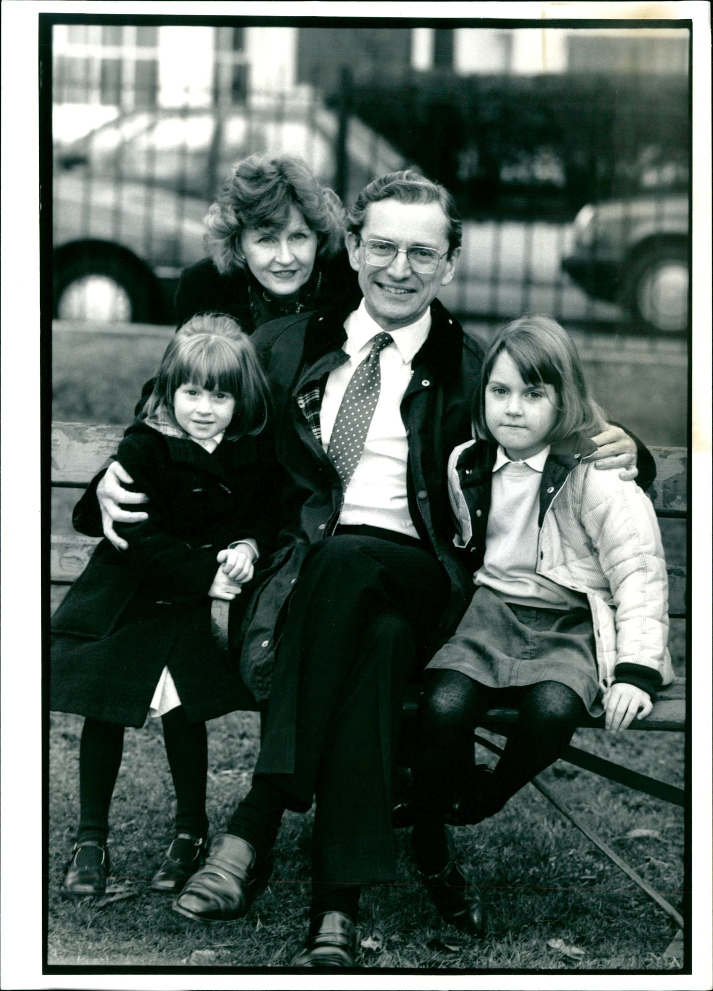 Politician Sir Norman Fowler with wife Fiona, daughters Kate and Isobe