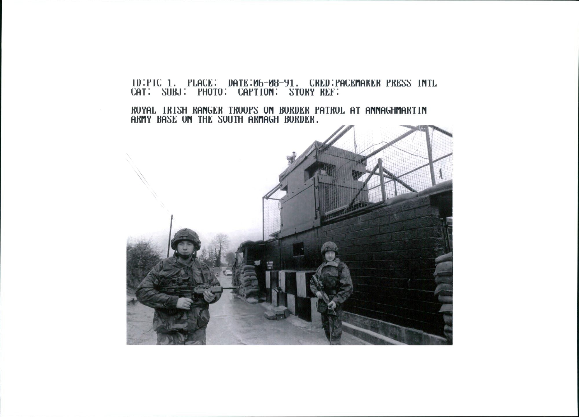 Royal Irish Ranger troops on border patrol - Vintage Photograph