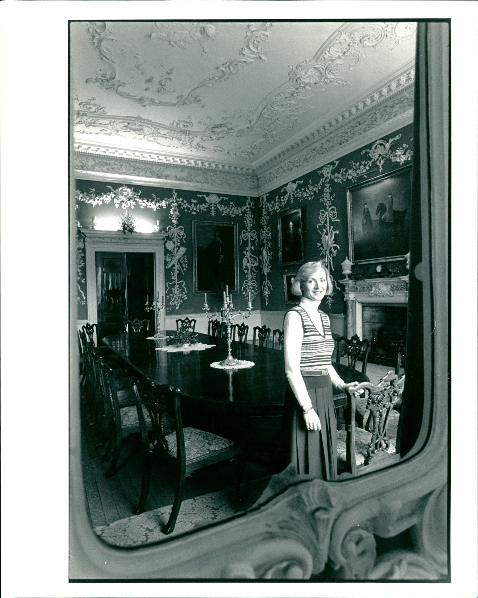 Cobham Lady at her Hagley Hall home - Vintage Photograph