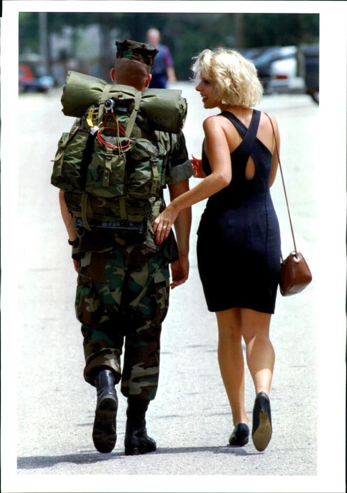 Us forces in haiti:william bodette with his wife kelli. - Vintage Phot
