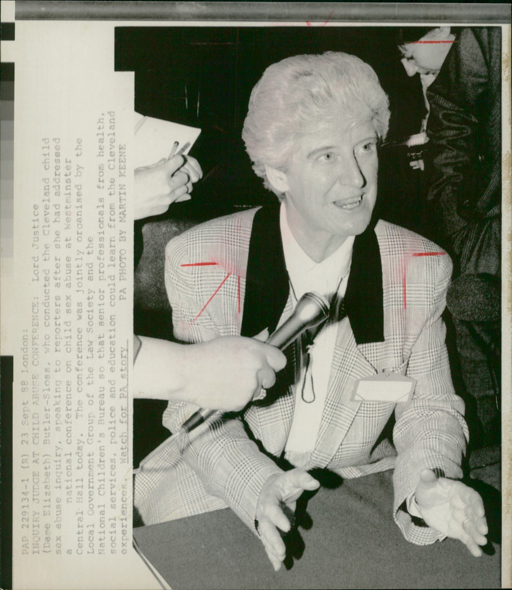 Lord Justice (Dame Elizabeth) Butler-Sloss. - Vintage Photograph