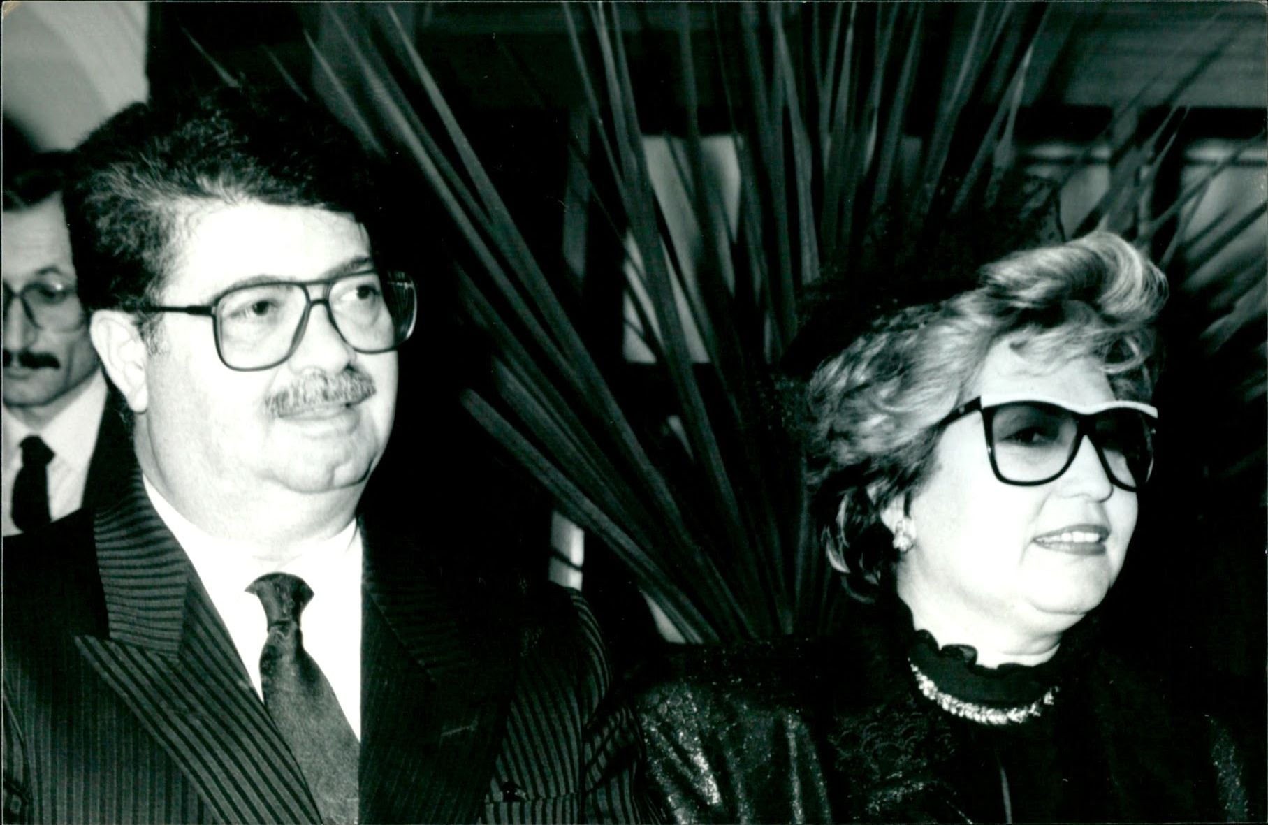 Ozal Turgut with his wife semra. - Vintage Photograph