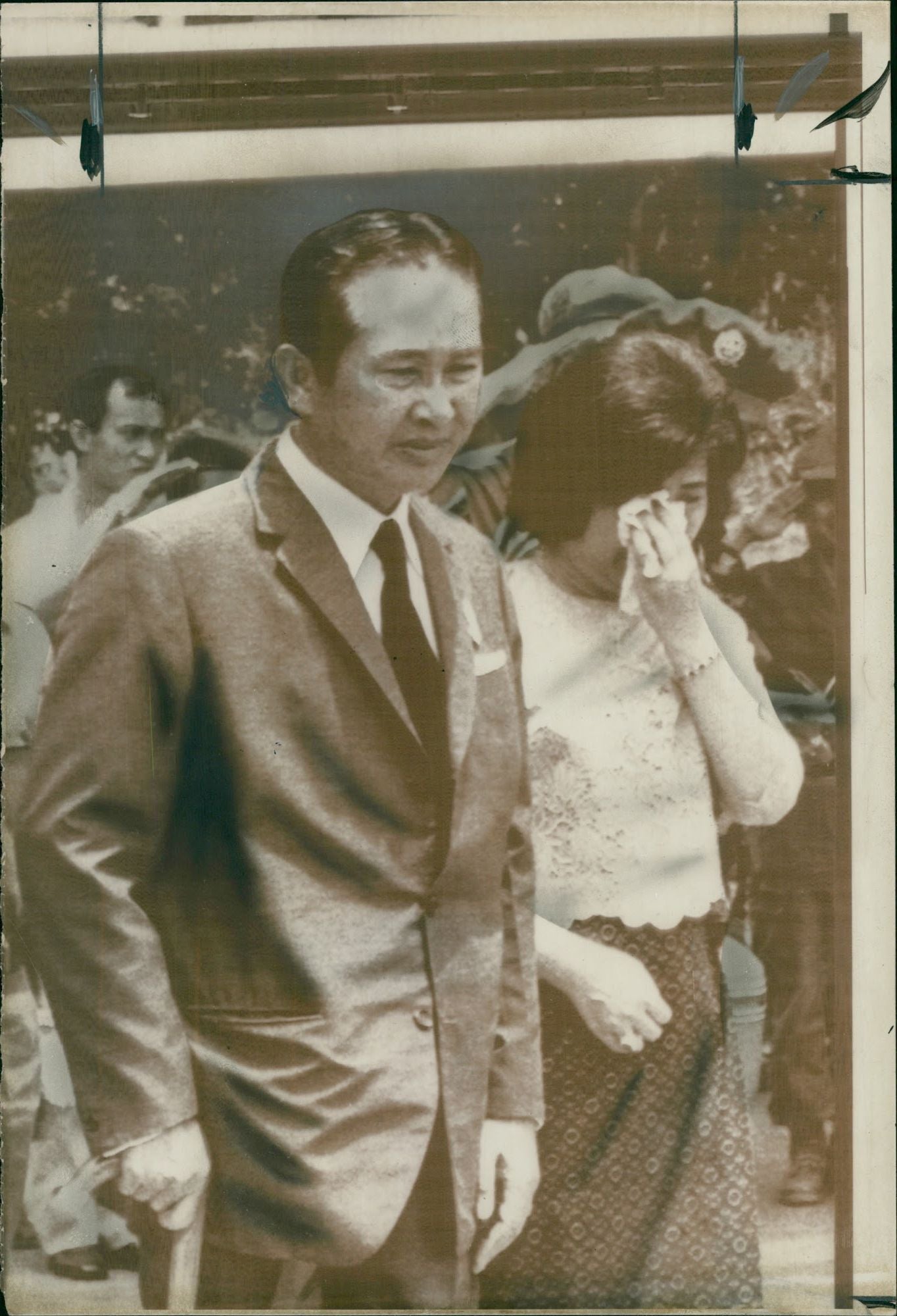 Gen. e Wife Lon Nol: Wife Weeping - Vintage Photograph