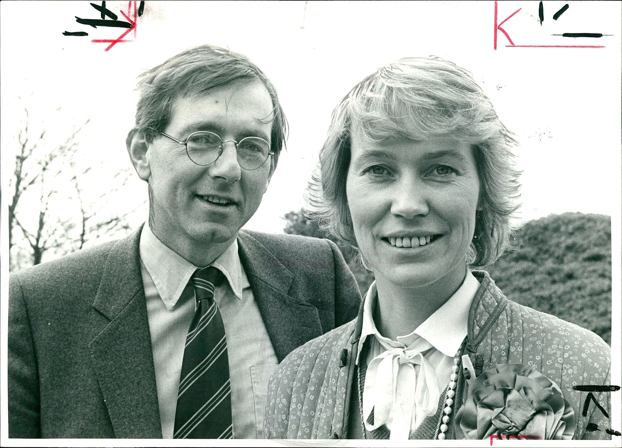Sir Peter James Bottomley with his wife. - Vintage Photograph