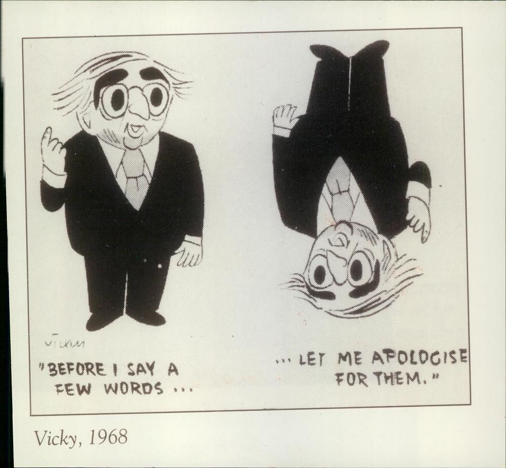 Lord George Brown depicted by cartoonist 'Vicky' - Vintage Photograph