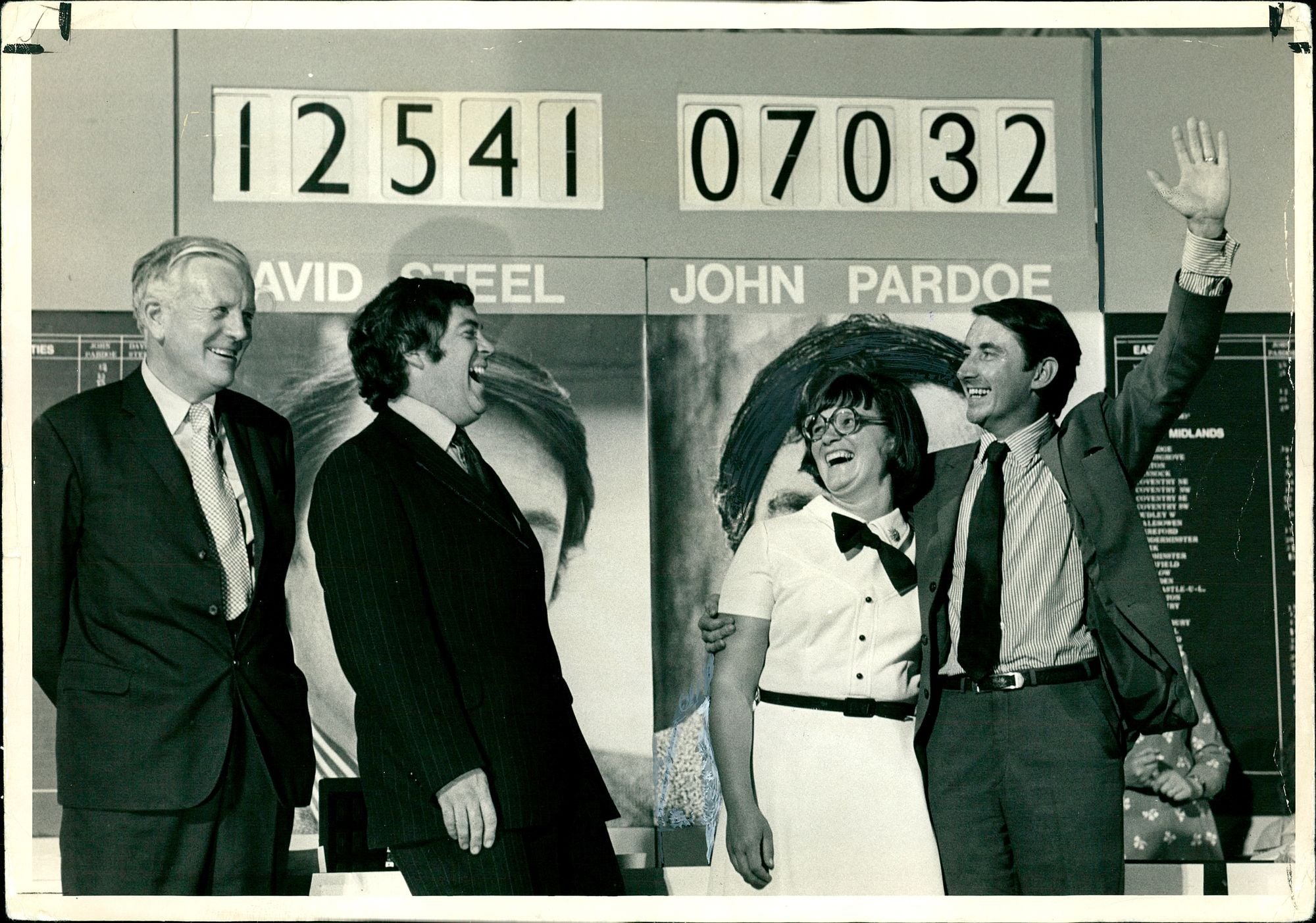 David Steele with his wife and Mr John Pardoe. - Vintage Photograph