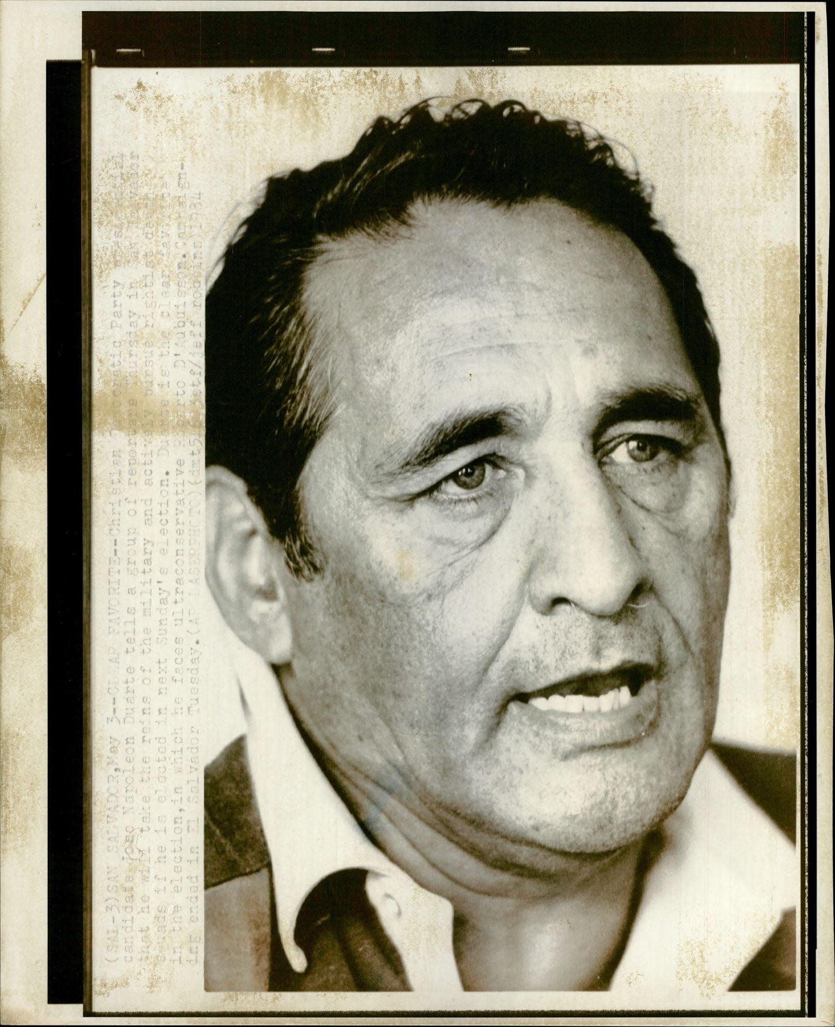 José Napoleón Duarte. - Vintage Photograph