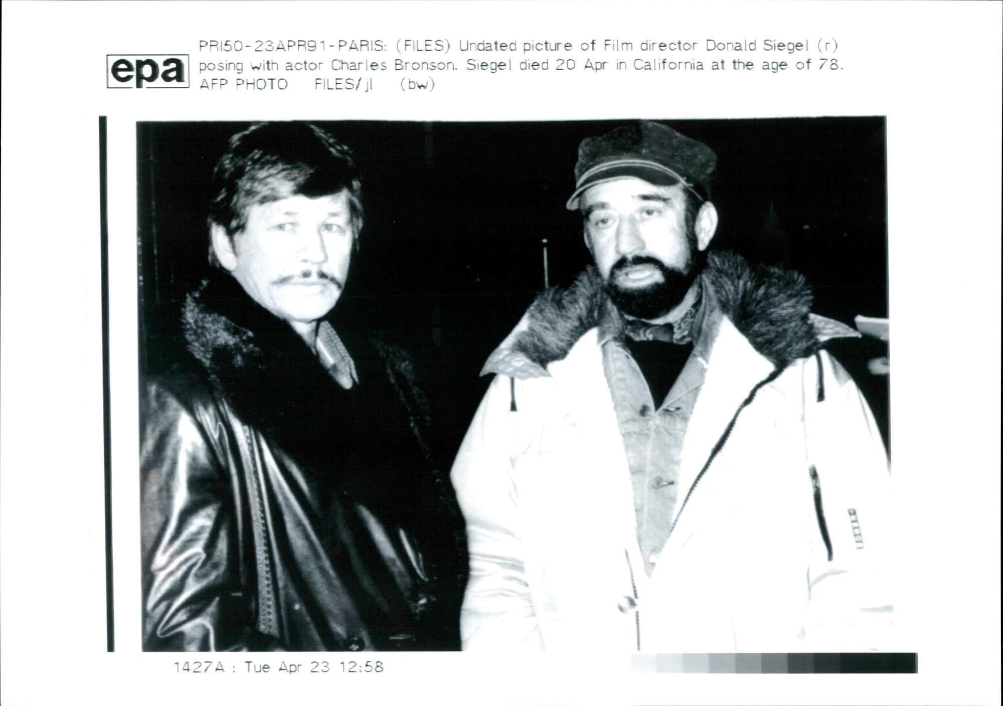 Donald Siegel with actor Charles Bronson. - Vintage Photograph