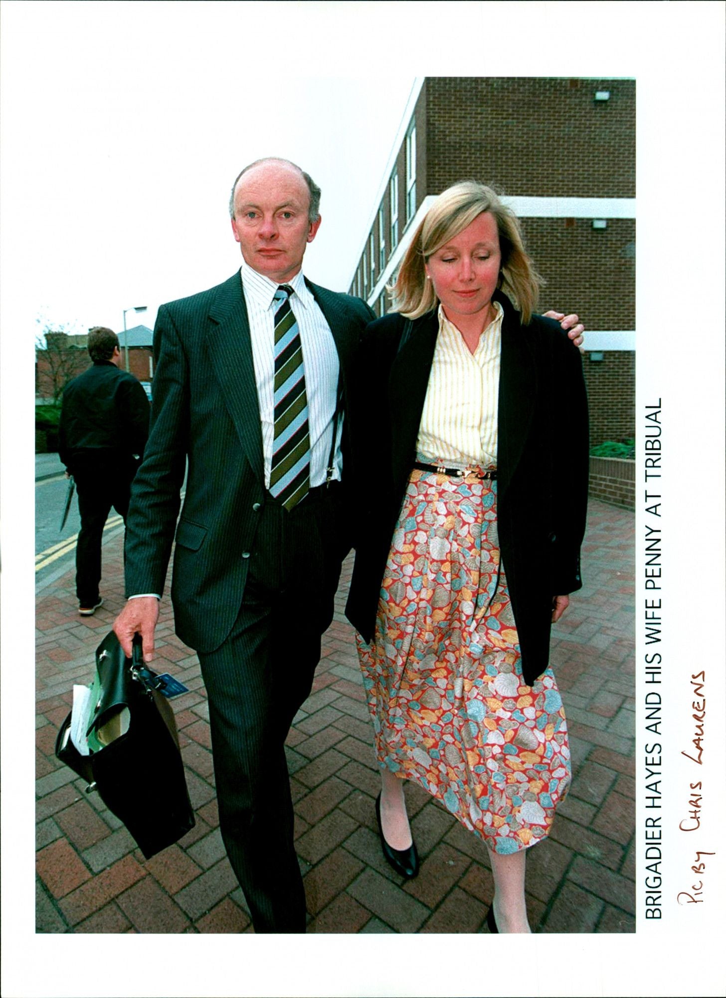 Brigadier Hayes and his wife Penny at Tribunal - Vintage Photograph