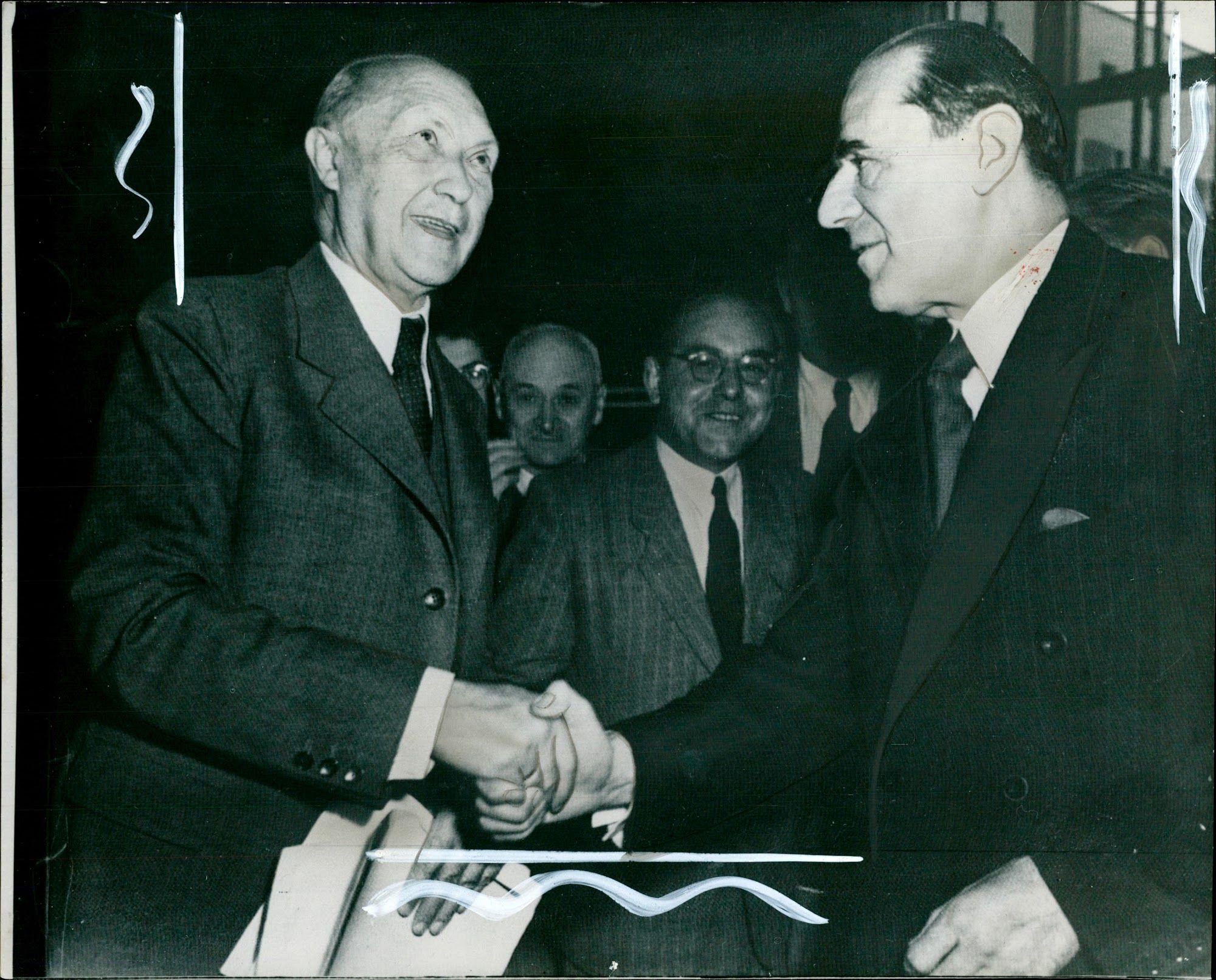 Dr. Adenauer and Dr. Koehler. - Vintage Photograph