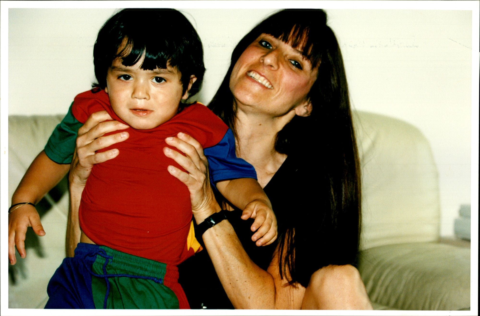 Carole Bernstein and her son Lee. - Vintage Photograph