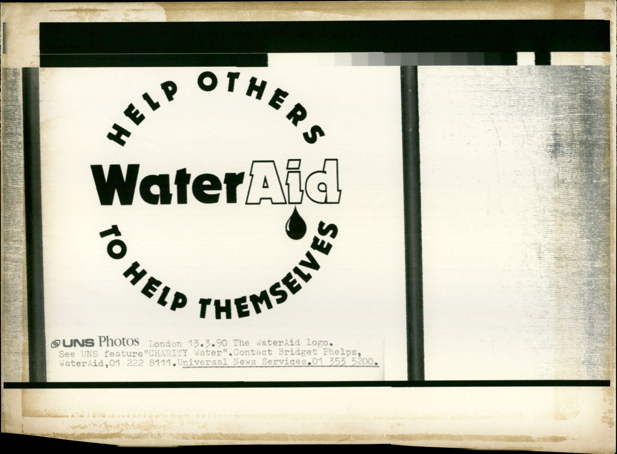 The Water Aid Logo - Vintage Photograph