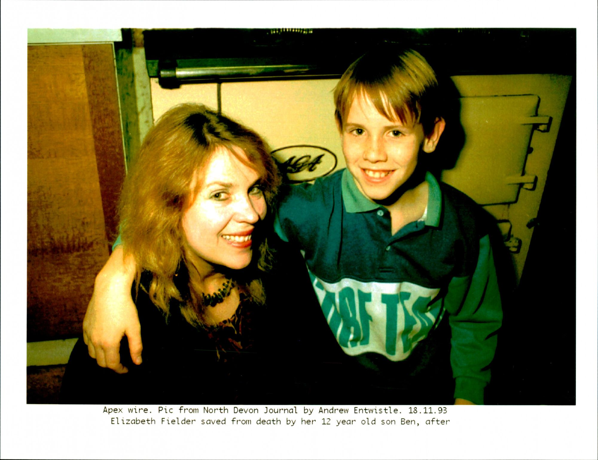 Elizabeth Fielder and her son, Ben. - Vintage Photograph